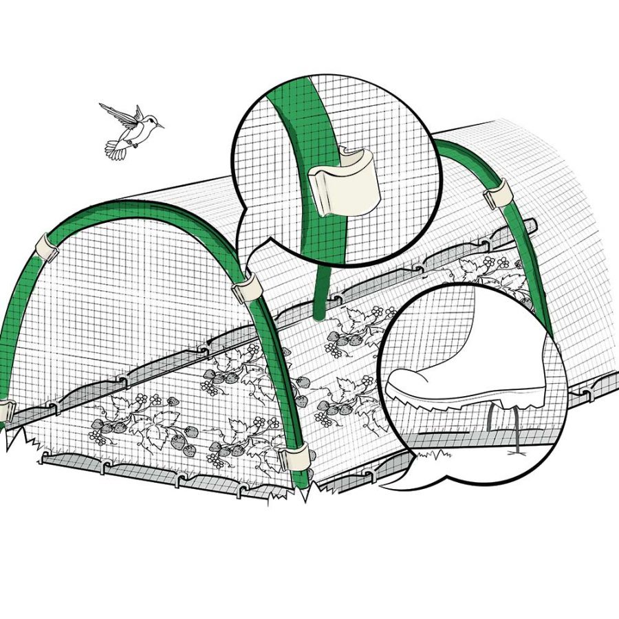 Professional anti-bird netting. Tenax.